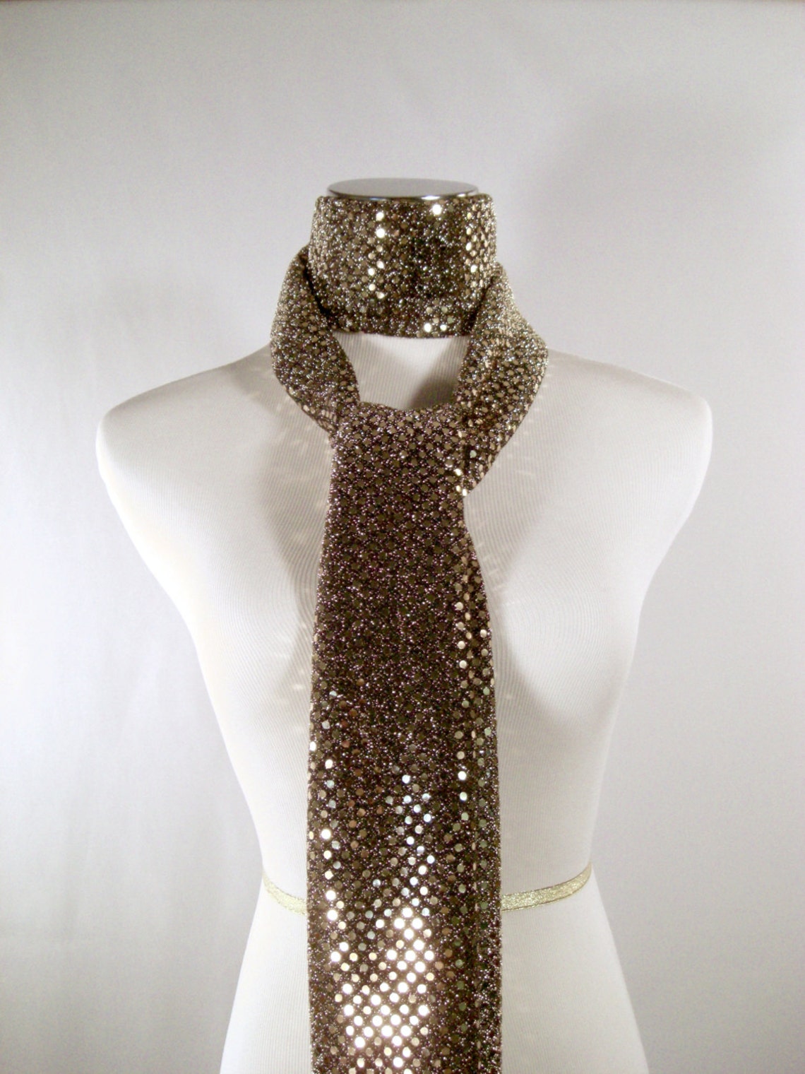Gold on Black Sequin Party Scarf Shiny Dressy Long Gold on - Etsy