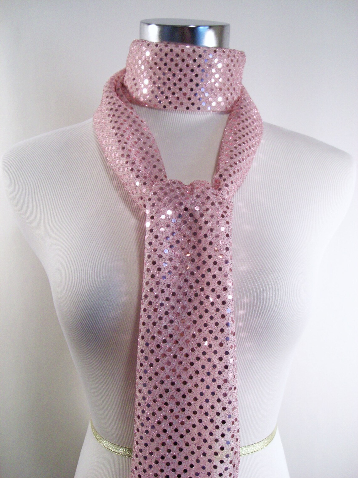 Pink Sequin Party Scarf – Shiny Dressy Long Pink Sequin Scarf – READ ...