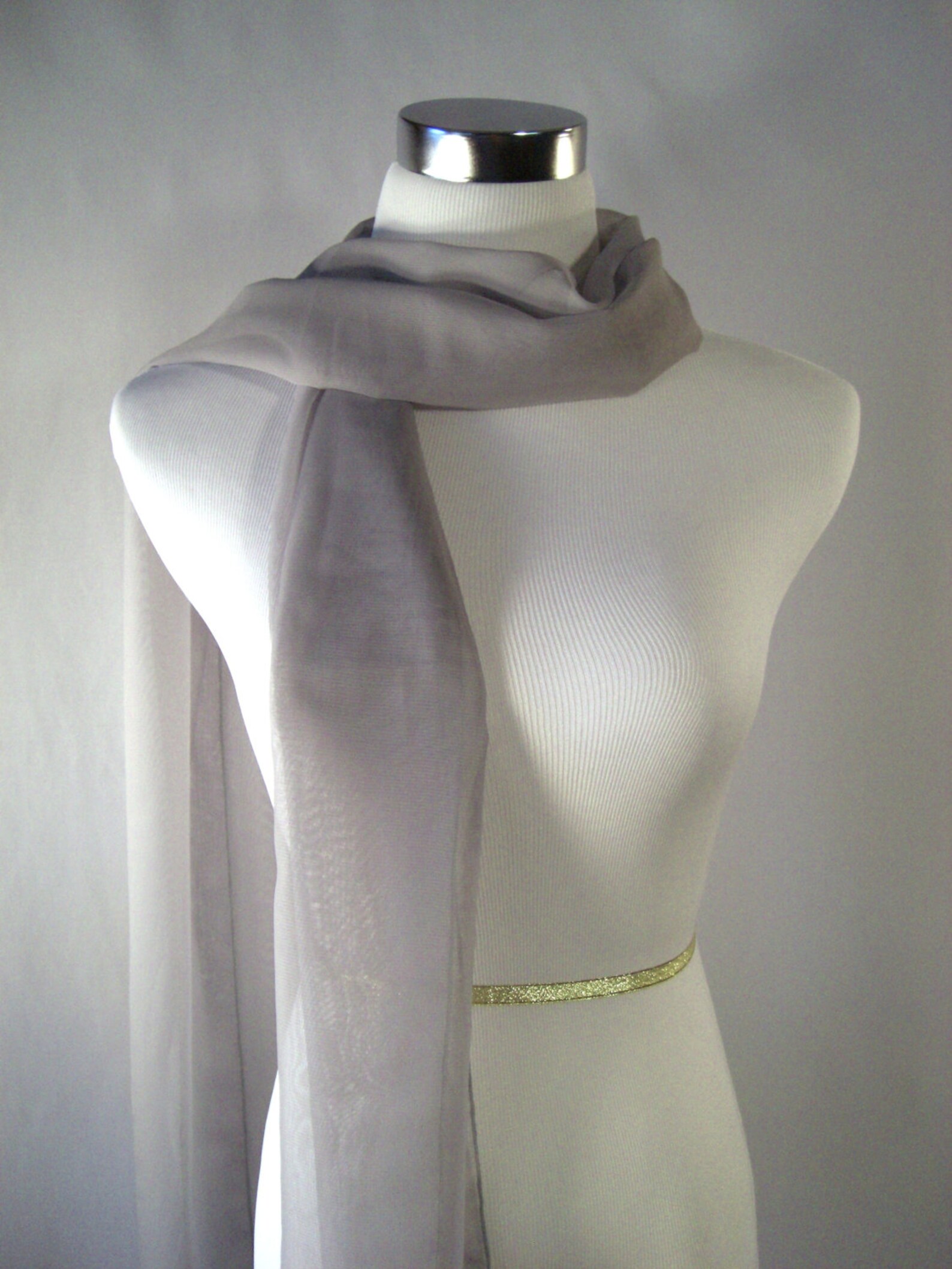 Medium Gray Chiffon Evening Wrap / Shawl Custom Made Medium - Etsy