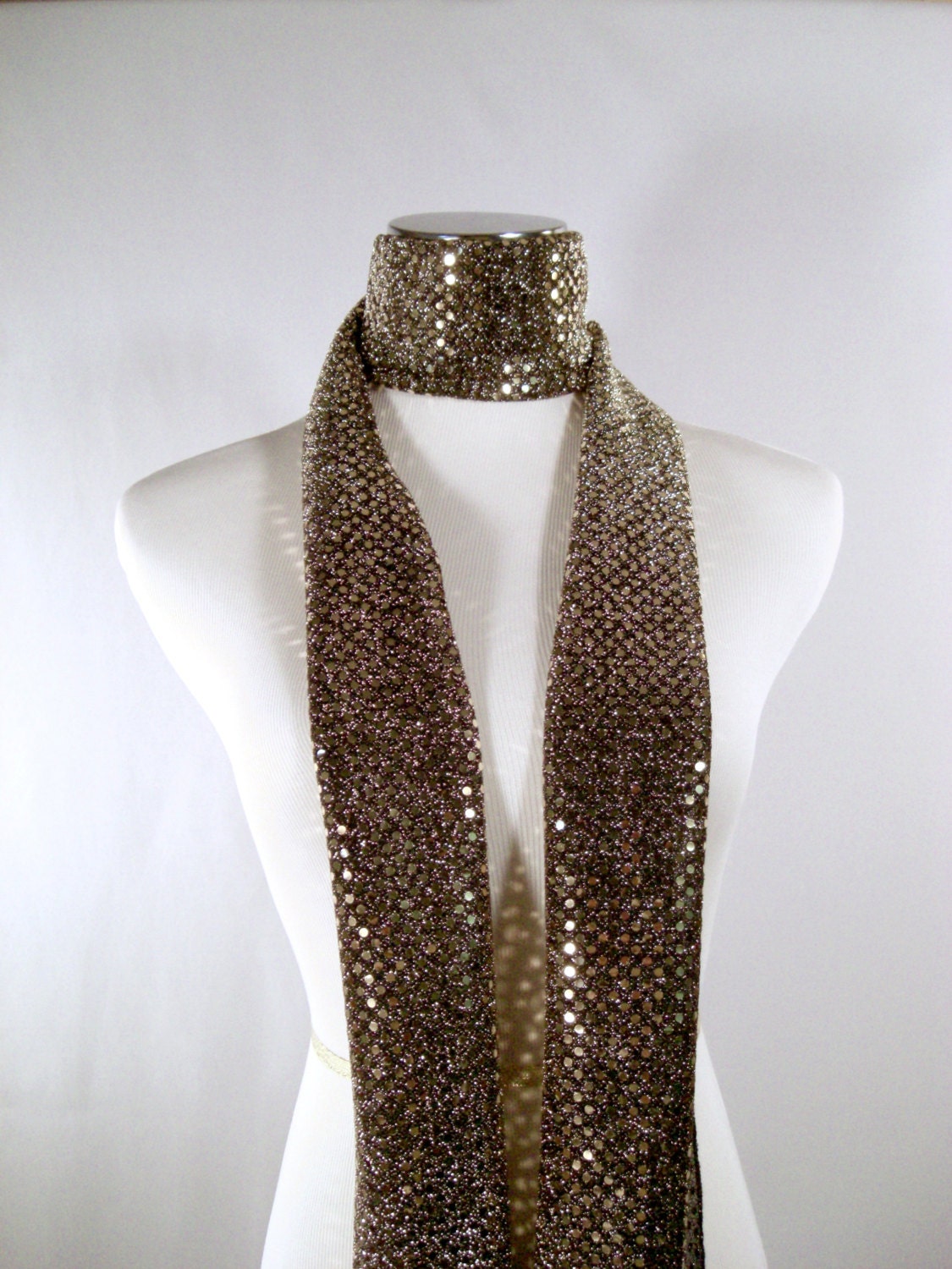 Gold on Black Sequin Party Scarf Shiny Dressy Long Gold on - Etsy