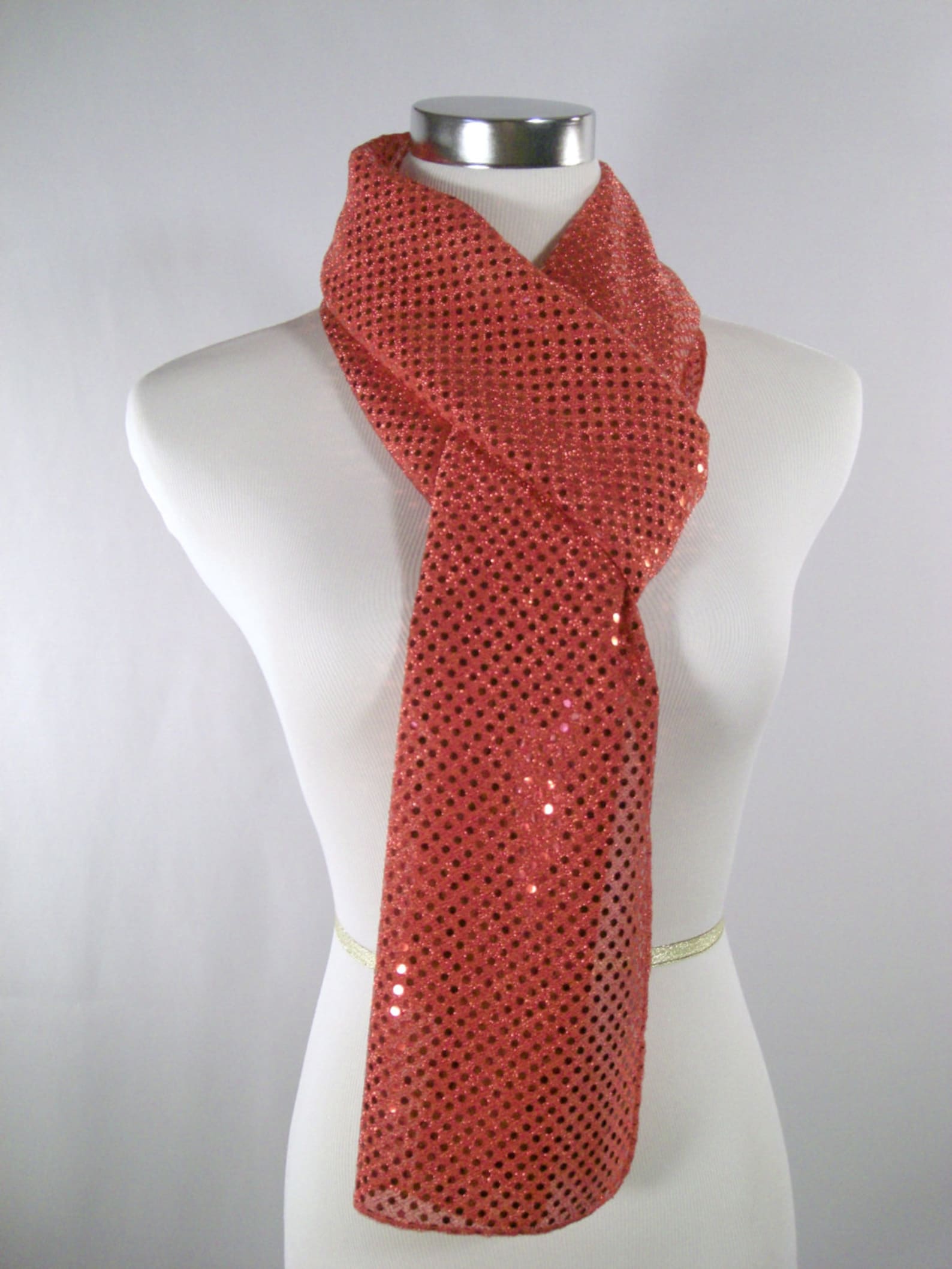 Red Sequin Party Scarf Shiny Dressy Long Red Sequin Scarf - Etsy