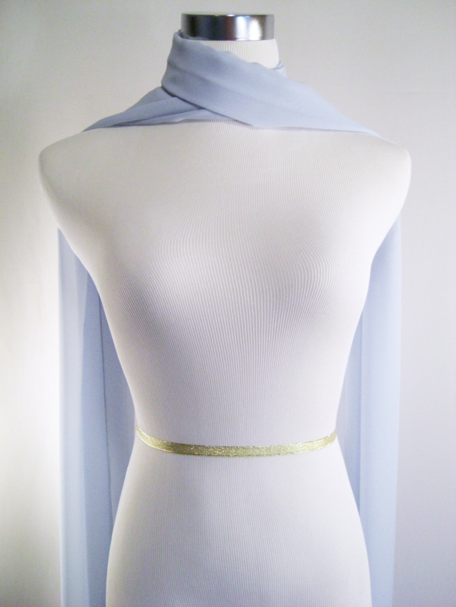 Ice Blue Chiffon Evening Wrap / Shawl – Custom Made Ice Blue Chiffon ...