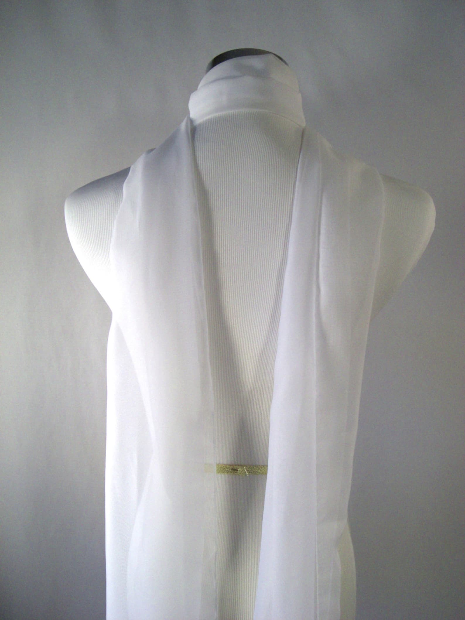 White Chiffon Evening Wrap / Shawl Custom Made White Chiffon - Etsy