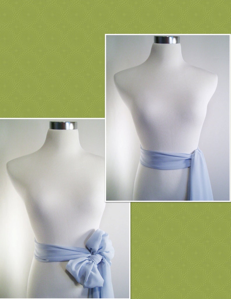 Ice Blue Chiffon Wedding Scarf / Evening Wrap – Custom Made Long Ice ...