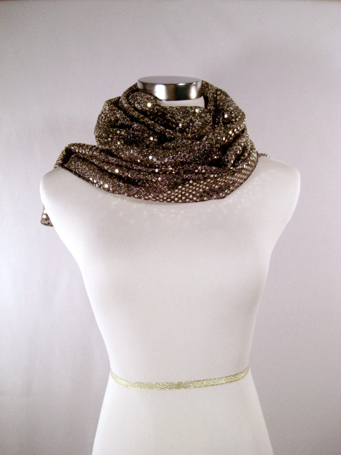 Gold on Black Sequin Party Scarf – Shiny Dressy Long Gold on Black ...