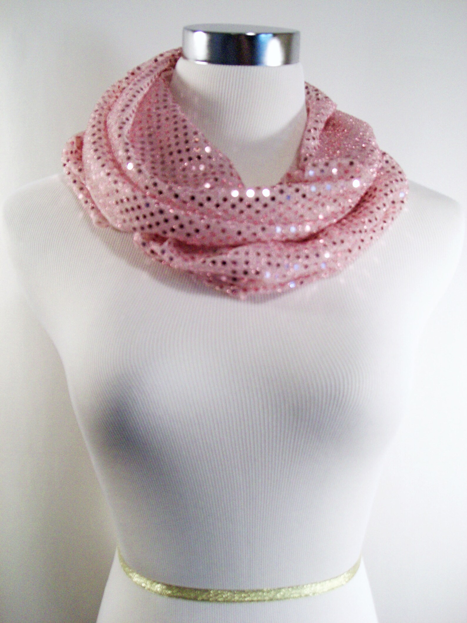 Pink Sequin Party Scarf – Shiny Dressy Long Pink Sequin Scarf – READ ...