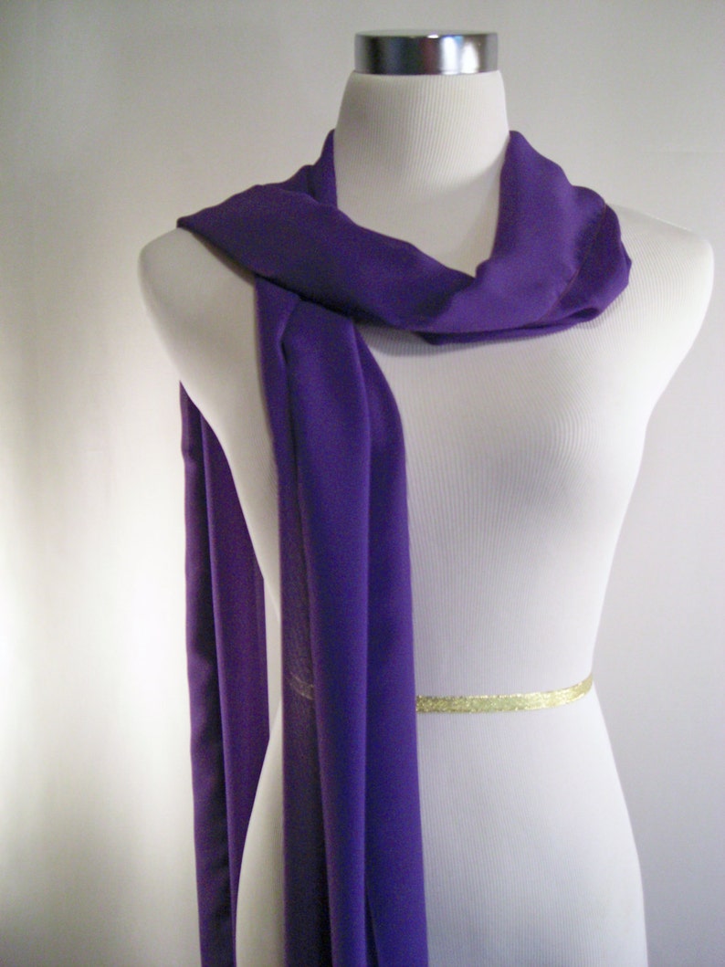 Purple Chiffon Evening Wrap / Shawl Custom Made Royal Purple - Etsy