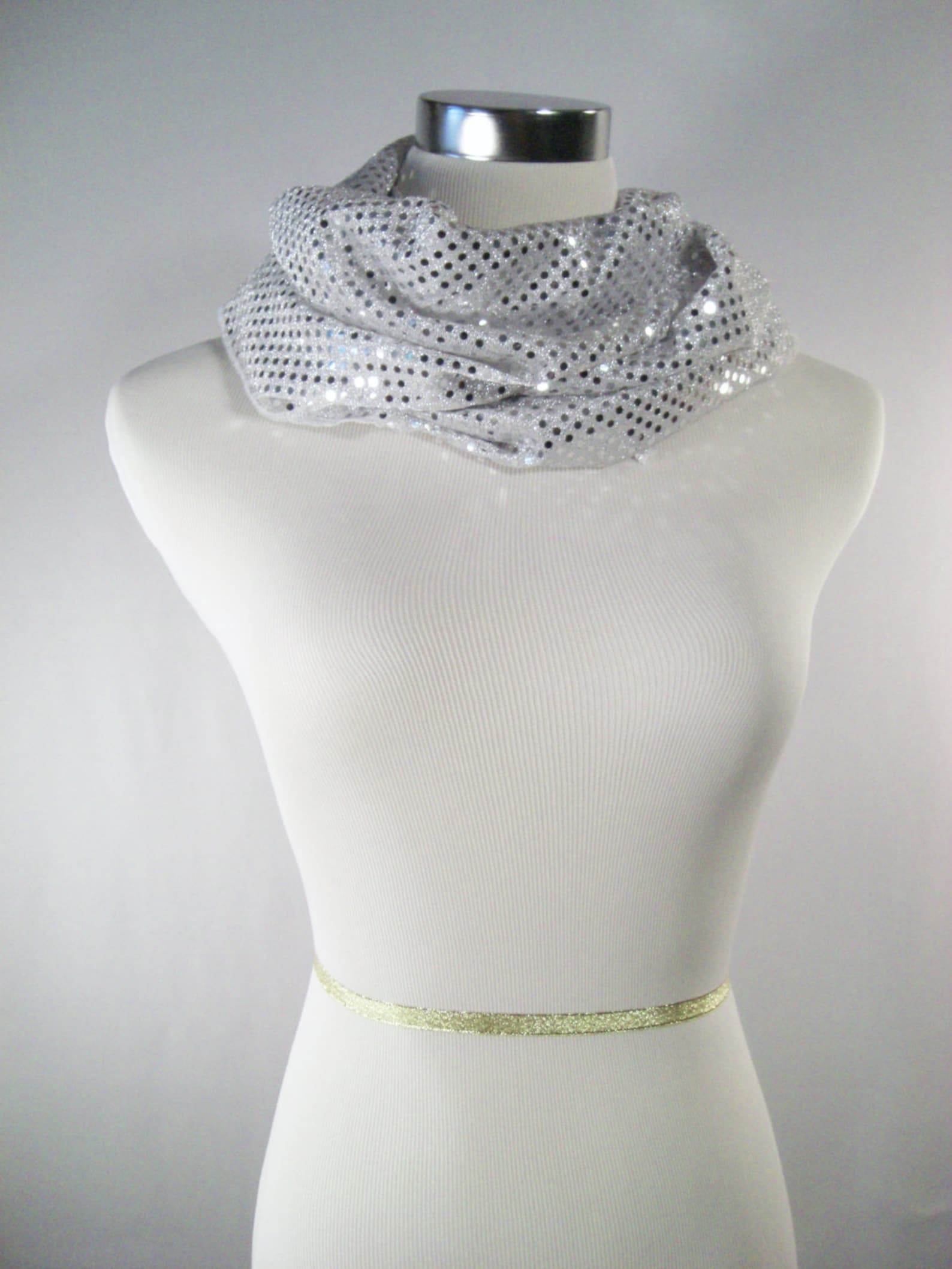 Silver Sequin Party Scarf Shiny Dressy Long Silver Sequin - Etsy