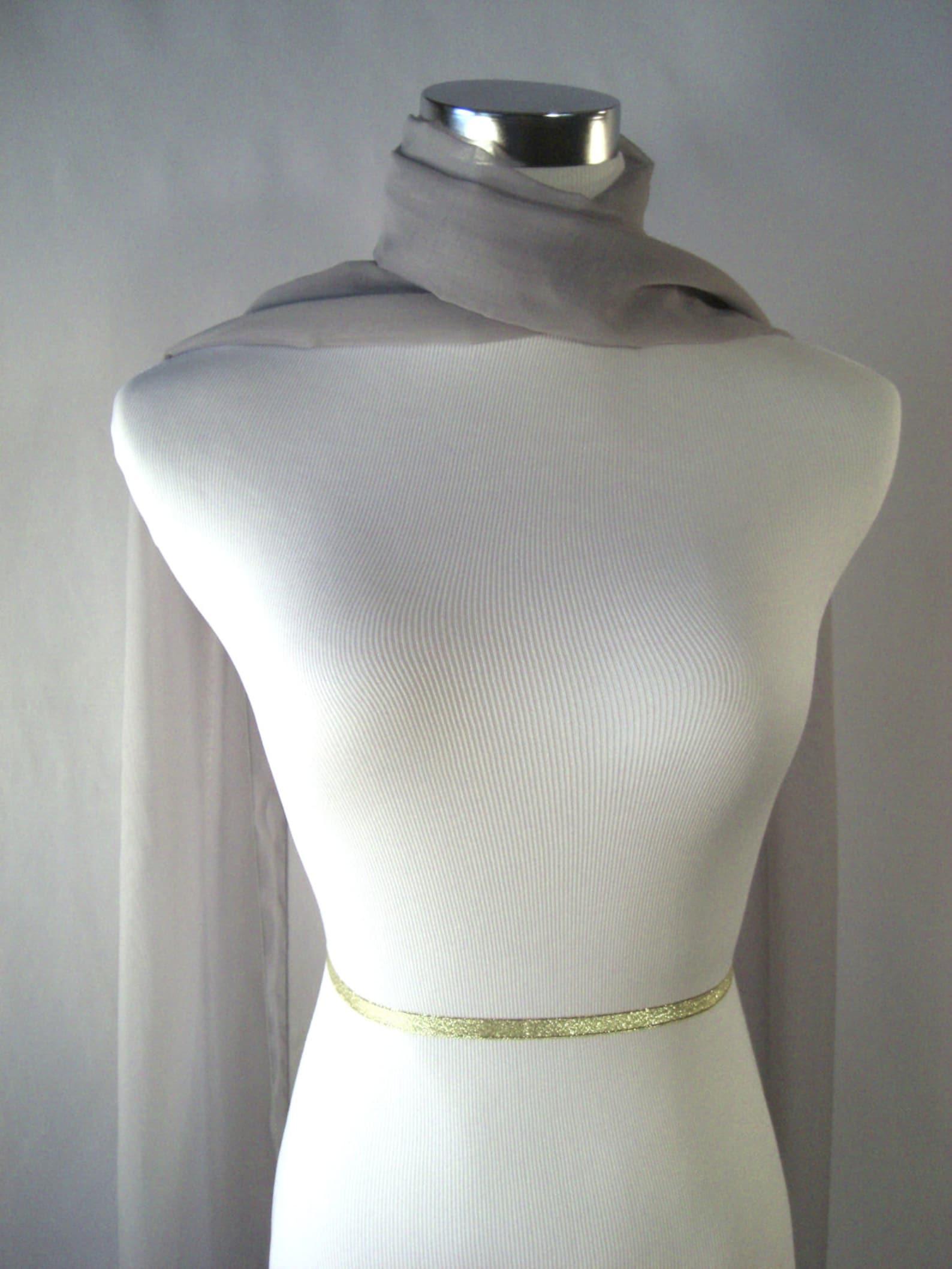 Medium Gray Chiffon Evening Wrap / Shawl Custom Made Medium - Etsy