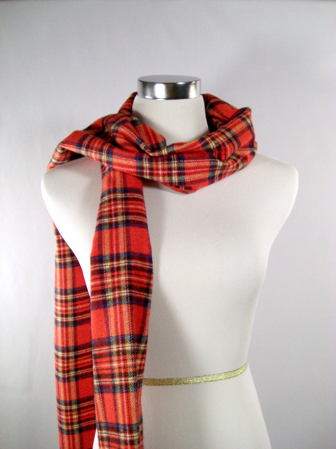 Long Scarf - Brushed Cotton Plaid Scarf - Classic Red Plaid Scarf ...
