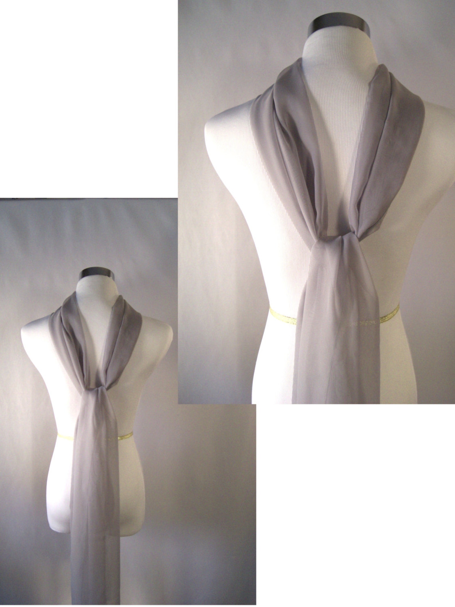 Medium Gray Chiffon Evening Wrap / Shawl Custom Made Medium - Etsy