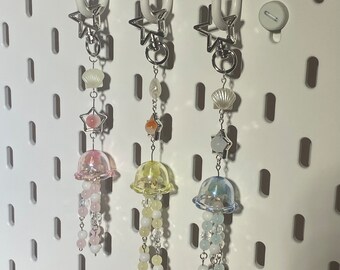 Jellyfish Keychain Handmade, Beaded - Etsy