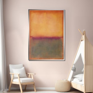 Mark Rothko Sunset Orange and Soft Green Abstract Canvas Painting ...