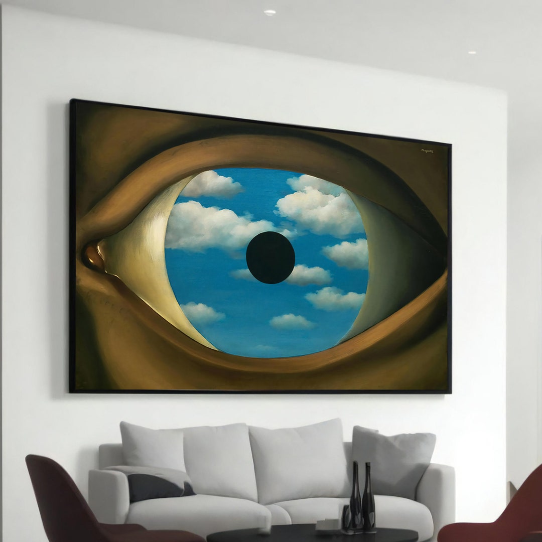 René Magritte - the False Mirror Reproduction, Hand-painted Canvas ...