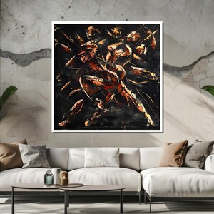 Dynamic Motion - Modern Canvas Painting of Abstract Figures in Movement ...