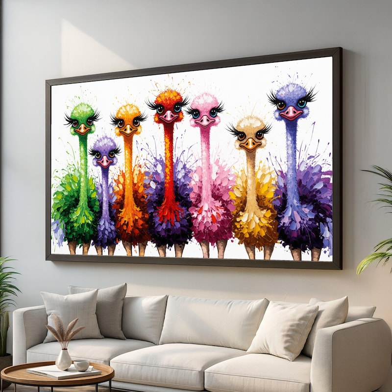 Ostrich Painting Canvas - Etsy UK