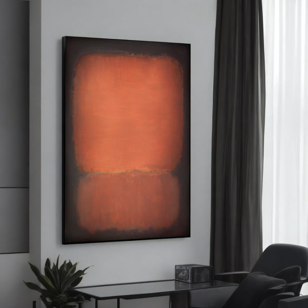 Mark Rothko Warm Orange Abstract Canvas Painting, Modern Art for Living ...