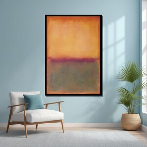 Mark Rothko Sunset Orange and Soft Green Abstract Canvas Painting ...
