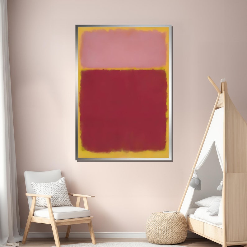 Mark Rothko Pink and Red Abstract Canvas Painting, Modern Art for ...