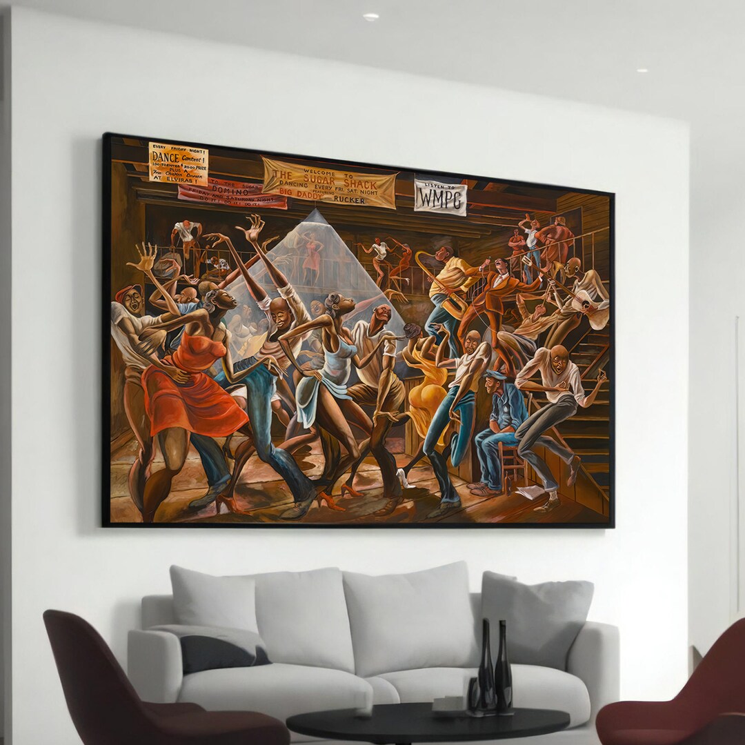 Lively Dance Scene Canvas Painting Dynamic Wall Art for Living Room or ...