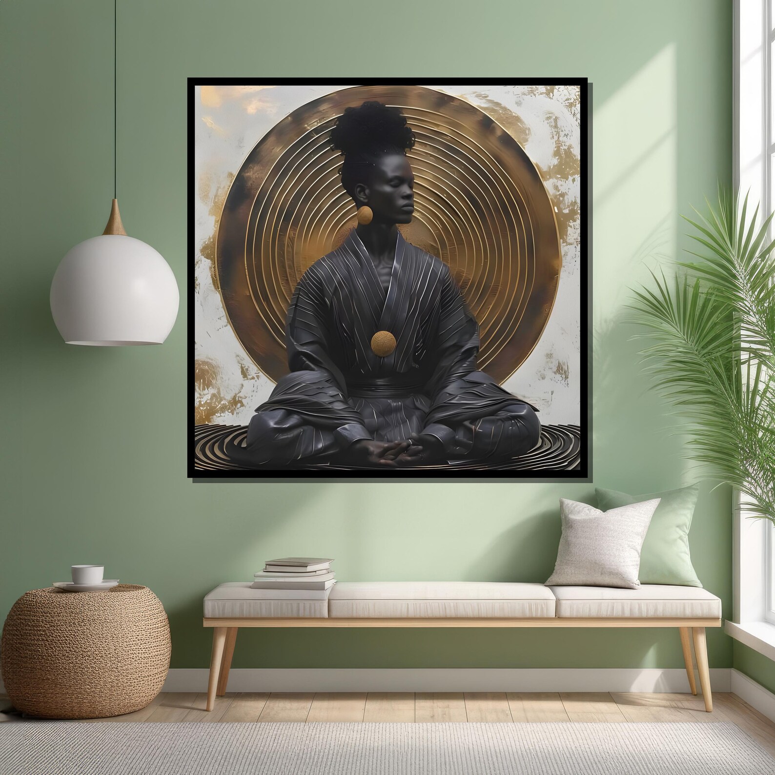 Elegant Ethnic Woman in Traditional Garb Canvas Painting ...