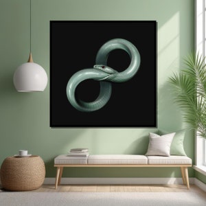 Infinite Serpent - Modern Canvas Painting of a Snake in an Infinity ...