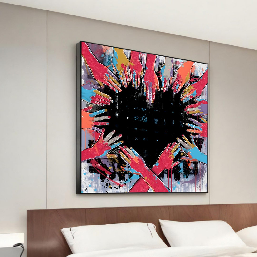 Unity in Diversity: Banksy-inspired Graffiti Pop Art Canvas Painting ...