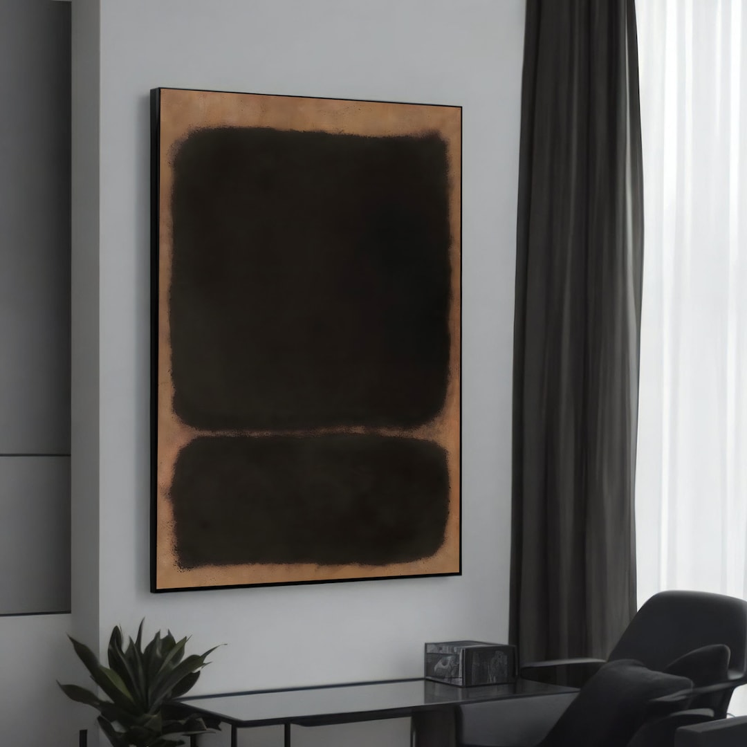 Mark Rothko Dark Abstract Canvas Painting, Modern Minimalist Art, Black ...