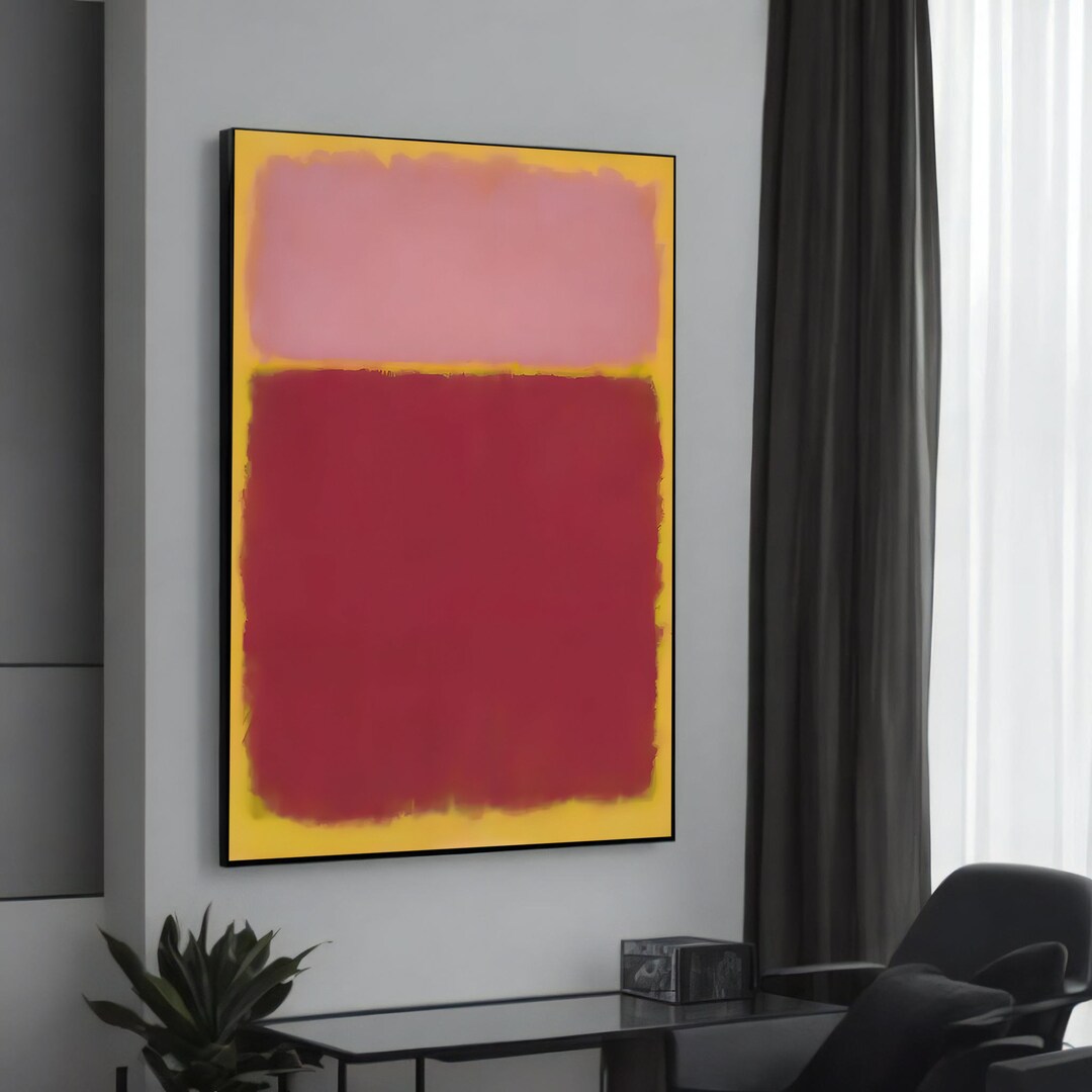 Mark Rothko Pink and Red Abstract Canvas Painting, Modern Art for ...