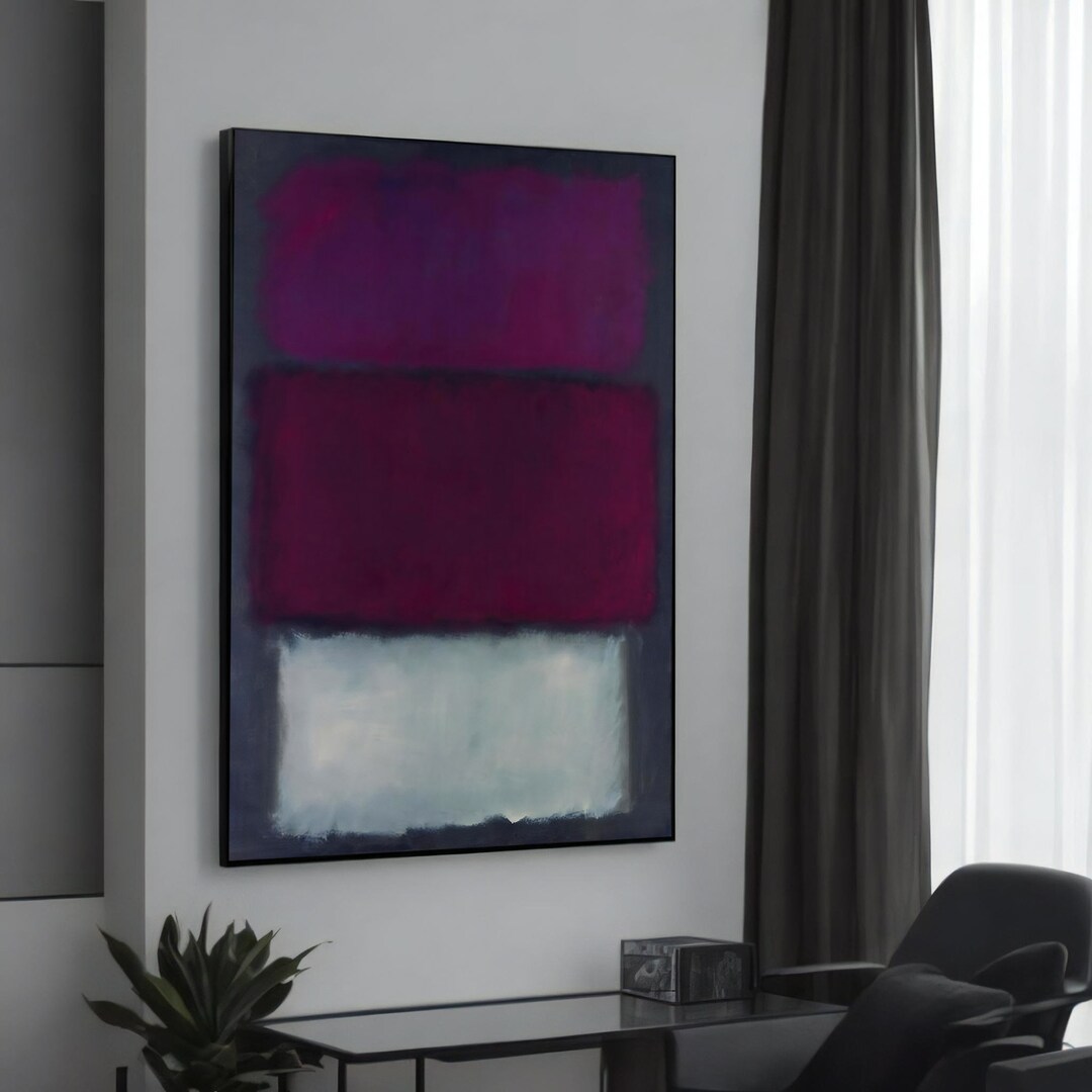 Deep Purple and White Mark Rothko-inspired Abstract Canvas Painting ...