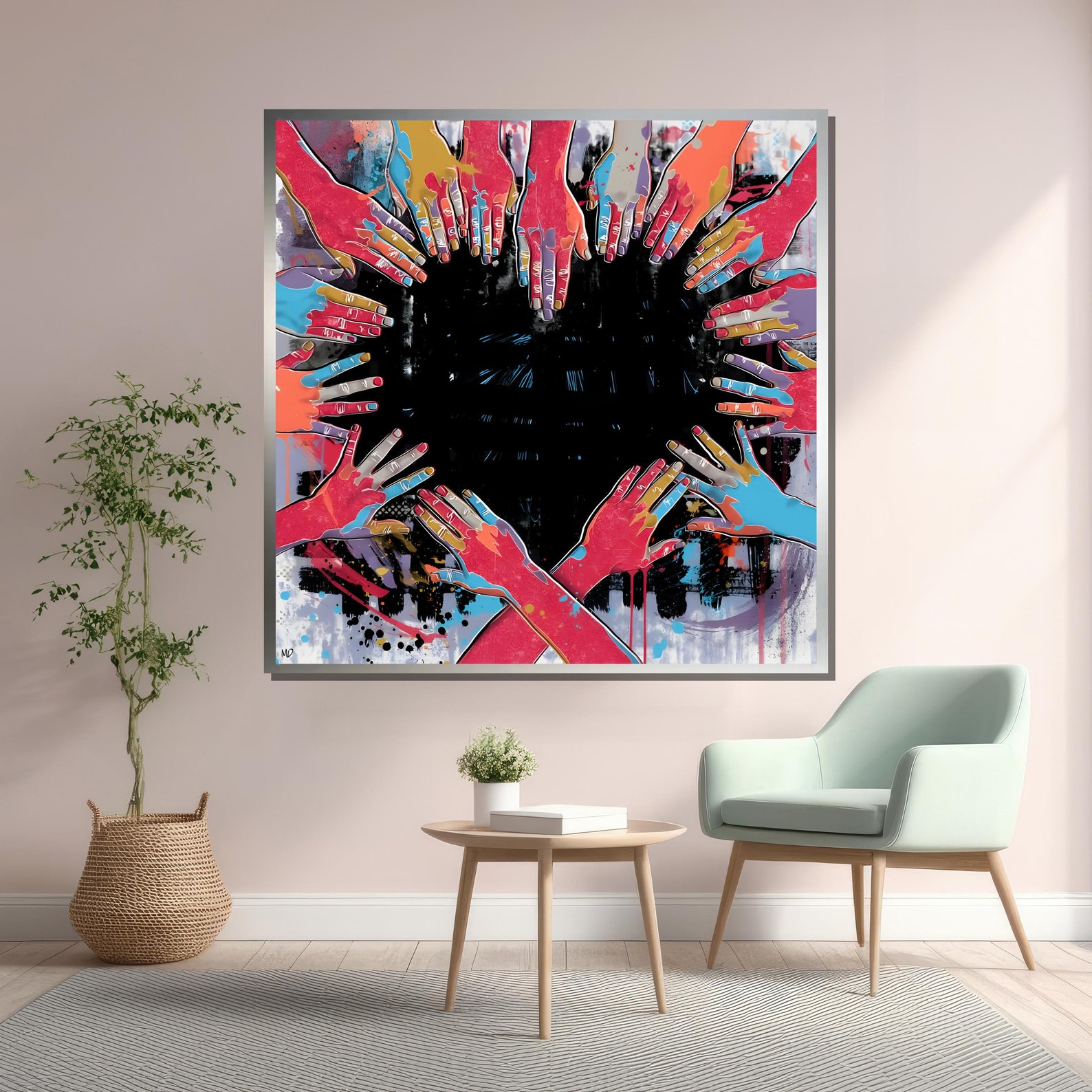 Unity in Diversity: Banksy-inspired Graffiti Pop Art Canvas Painting ...