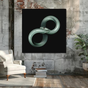 Infinite Serpent - Modern Canvas Painting of a Snake in an Infinity ...
