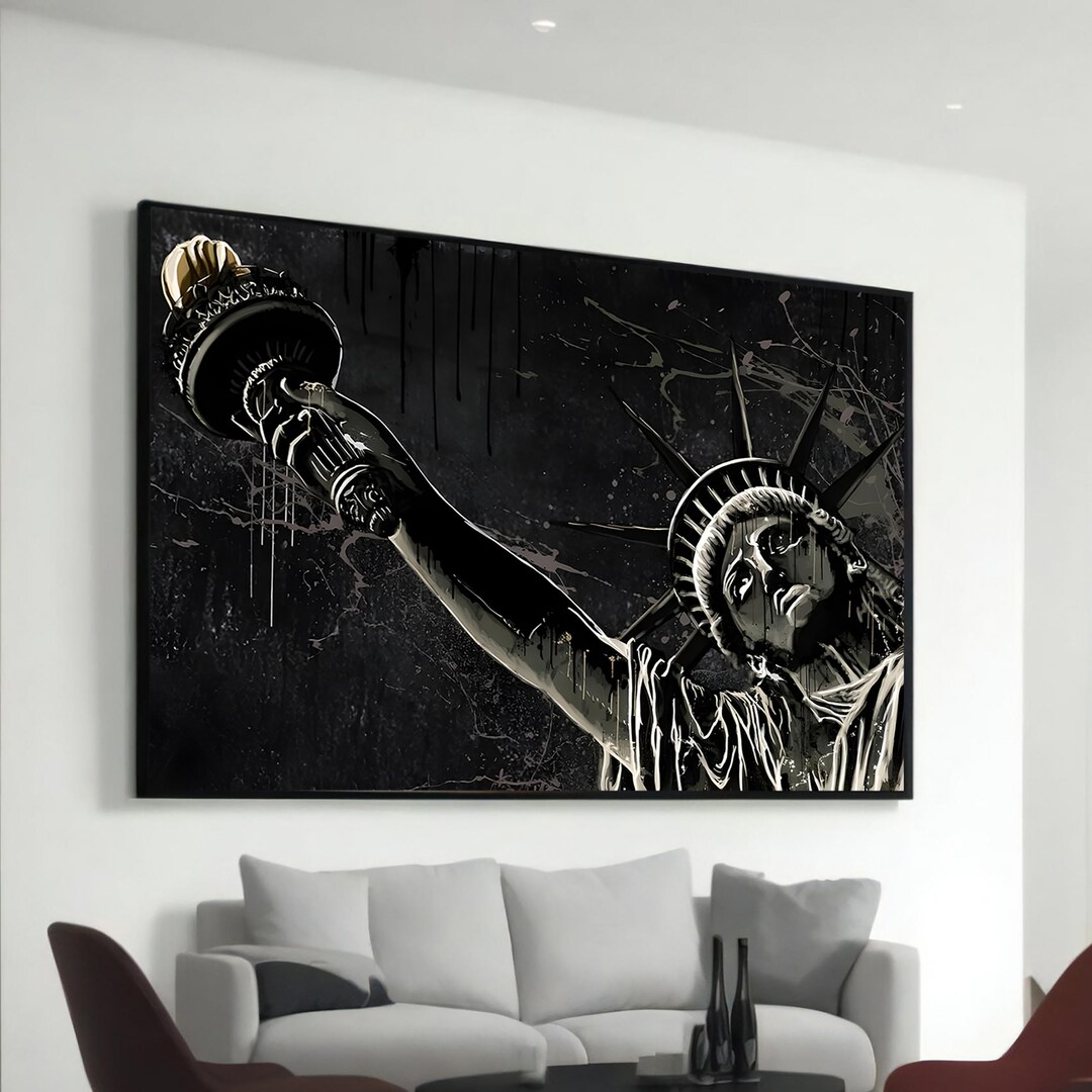 Bold Statue of Liberty Canvas Painting - Striking Modern Wall Art for ...