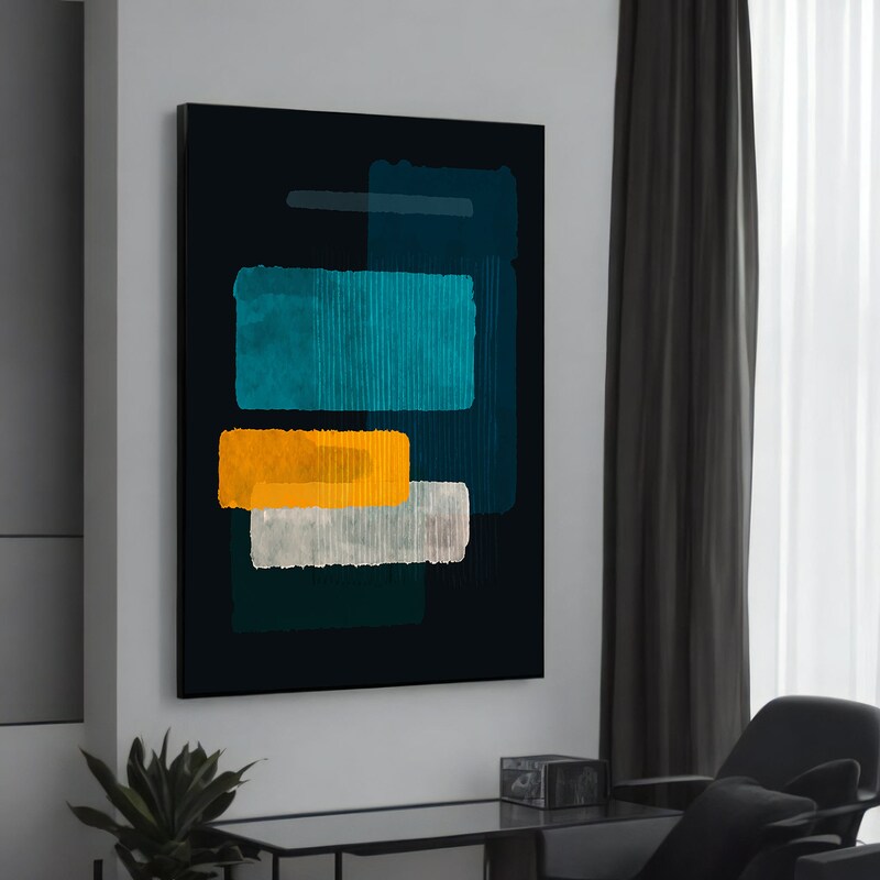 Teal Yellow Gray - Etsy