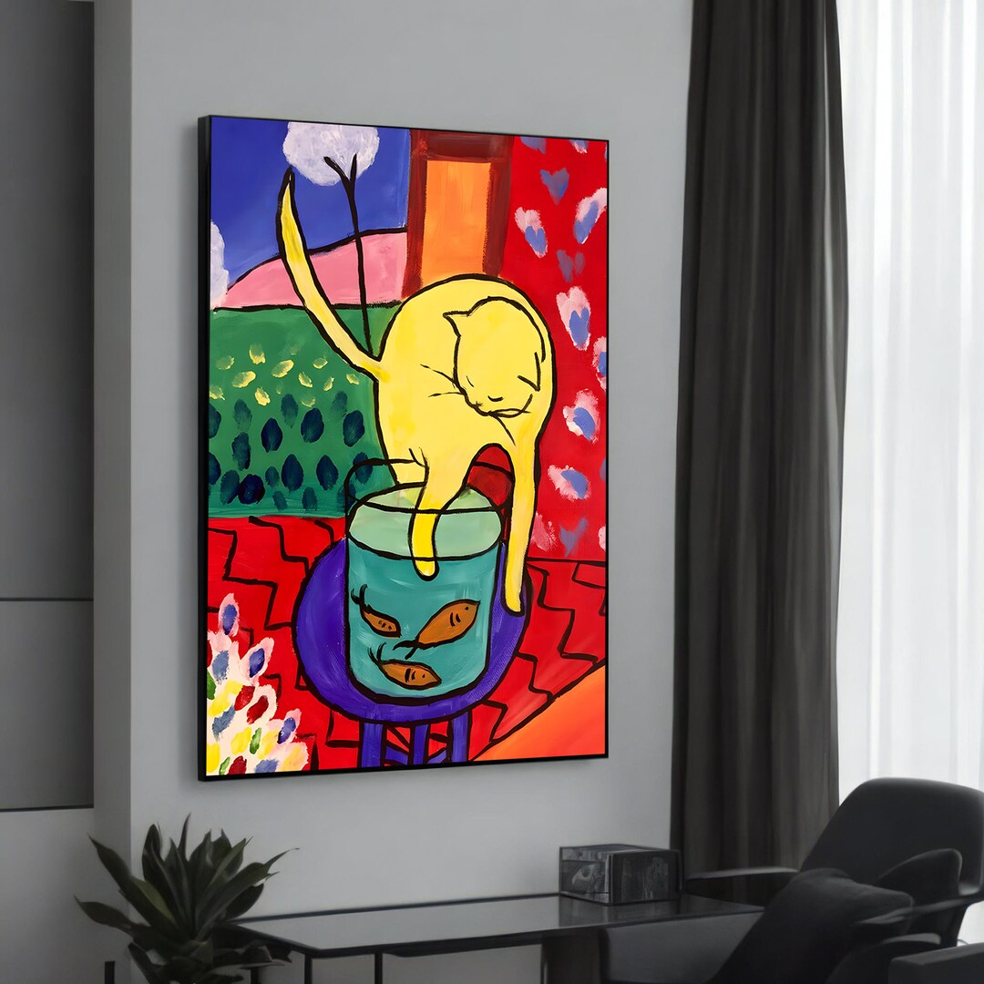 Henri Matisse the Cat With Red Fish Canvas Painting - Vibrant Modern ...