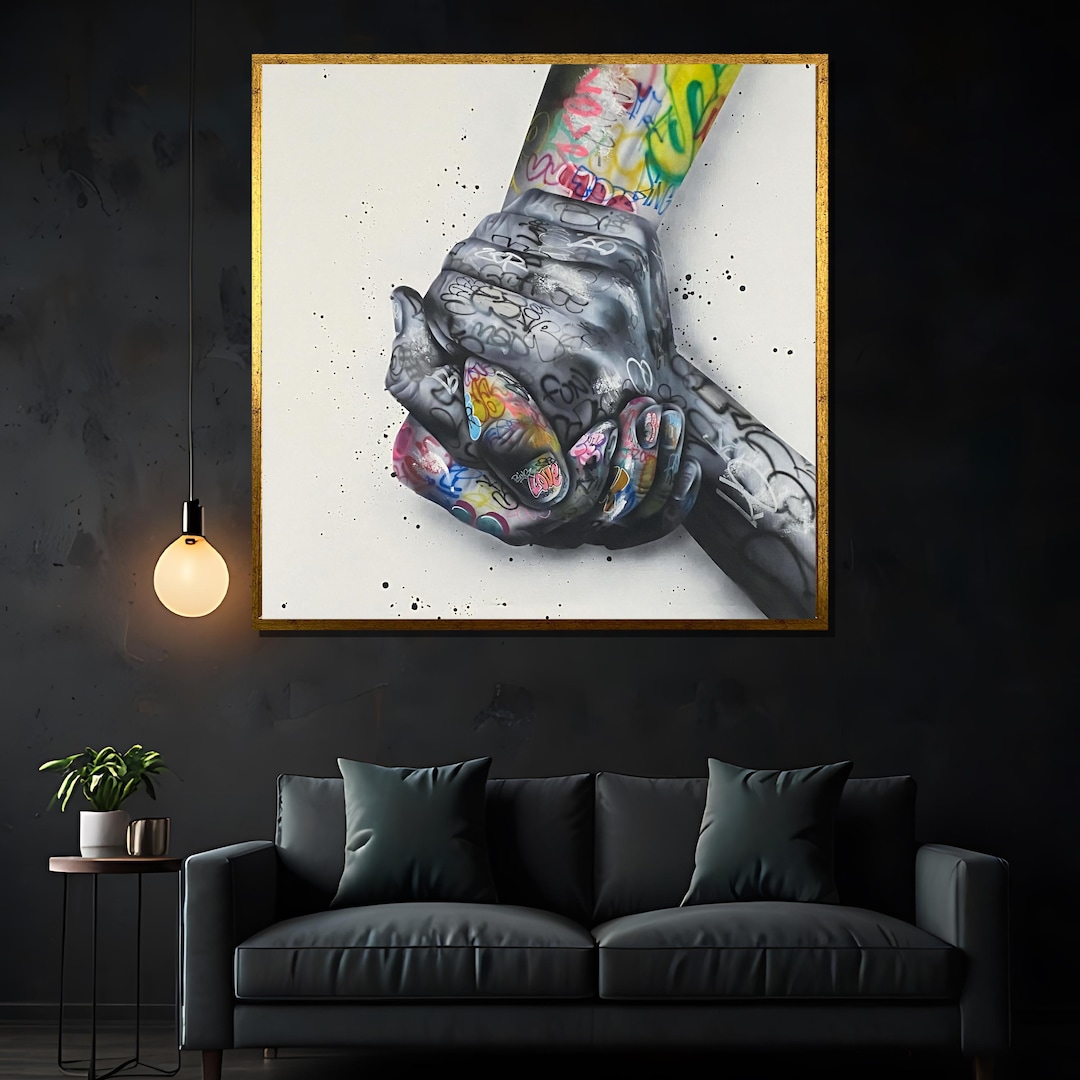 Graffiti Hands in Unity With Bold Street Art Expression - Modern Urban ...