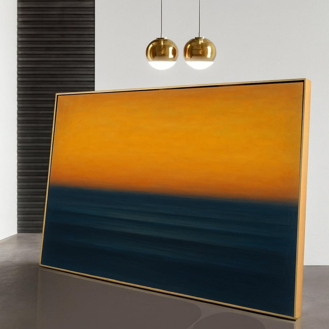 Mark Rothko Tranquil Ocean Horizon Canvas, Sunset Gradient Wall Art ...