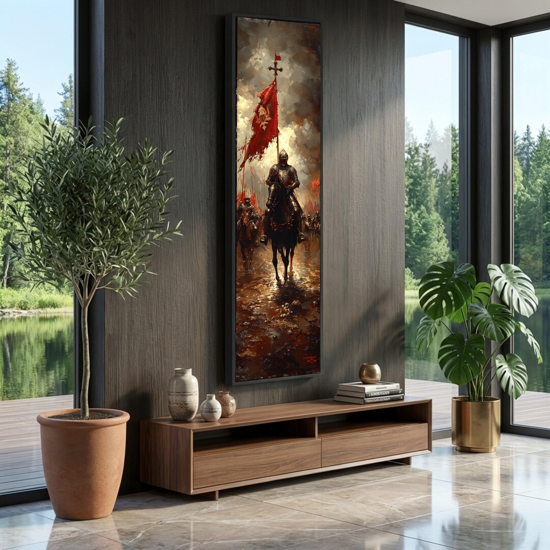 Medieval Knight Cavalry Canvas Art, Warrior on Horseback, Historic ...