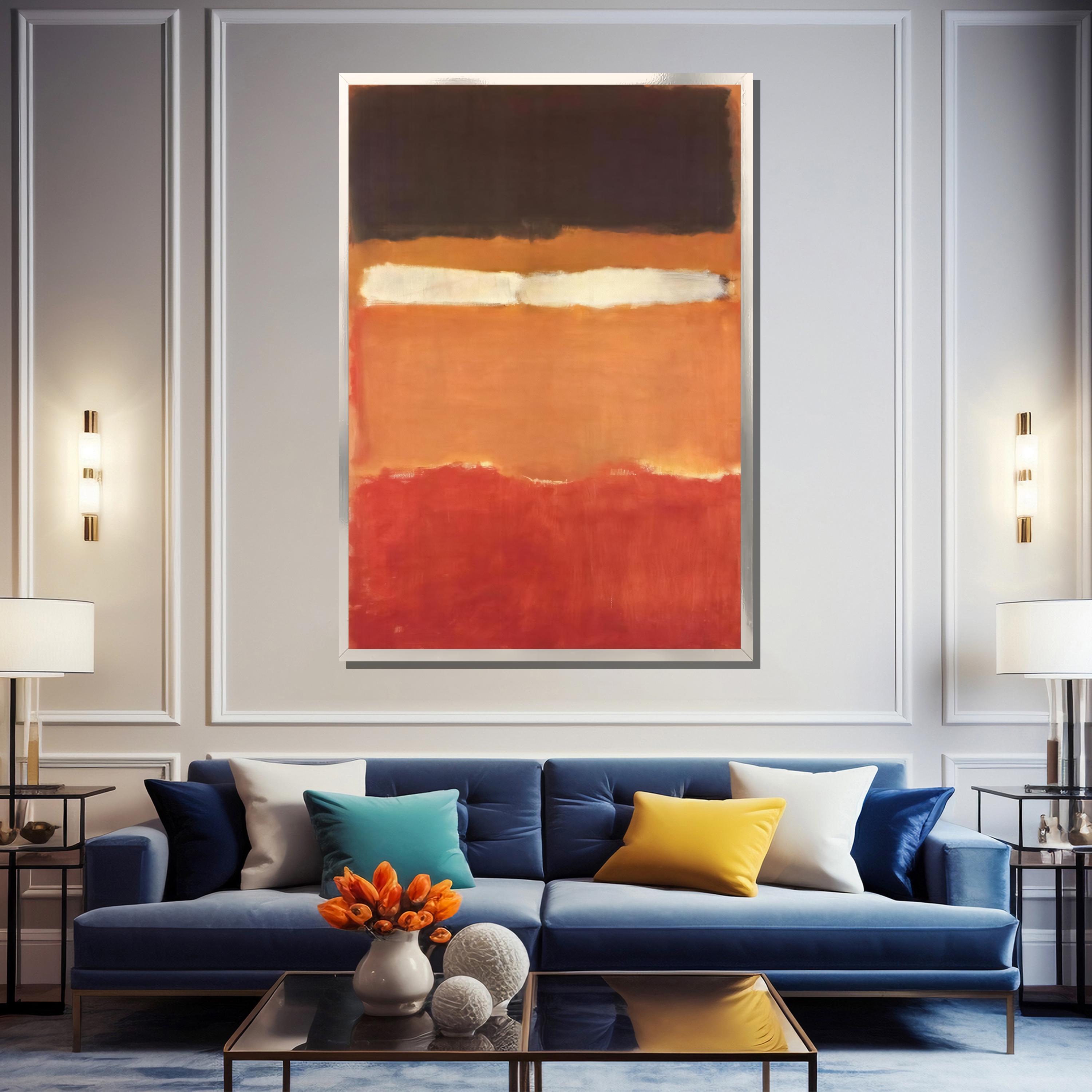 Mark Rothko Earthy Orange and Brown Abstract Canvas Painting - Warm and ...