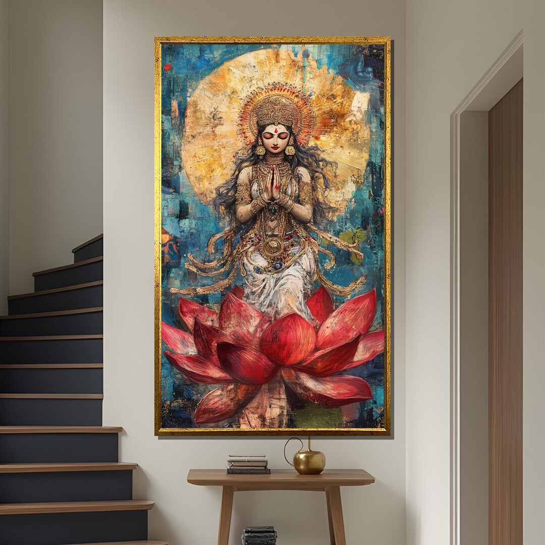 Goddess Durga Canvas Painting, Sacred Divine Feminine Art, Hindu ...