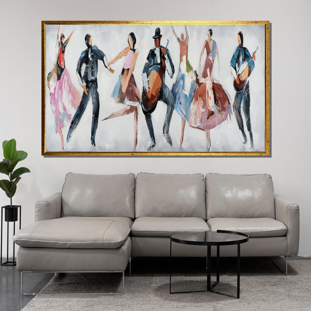 Dynamic Dance Performance Abstract Canvas Painting – Ideal Artistic ...