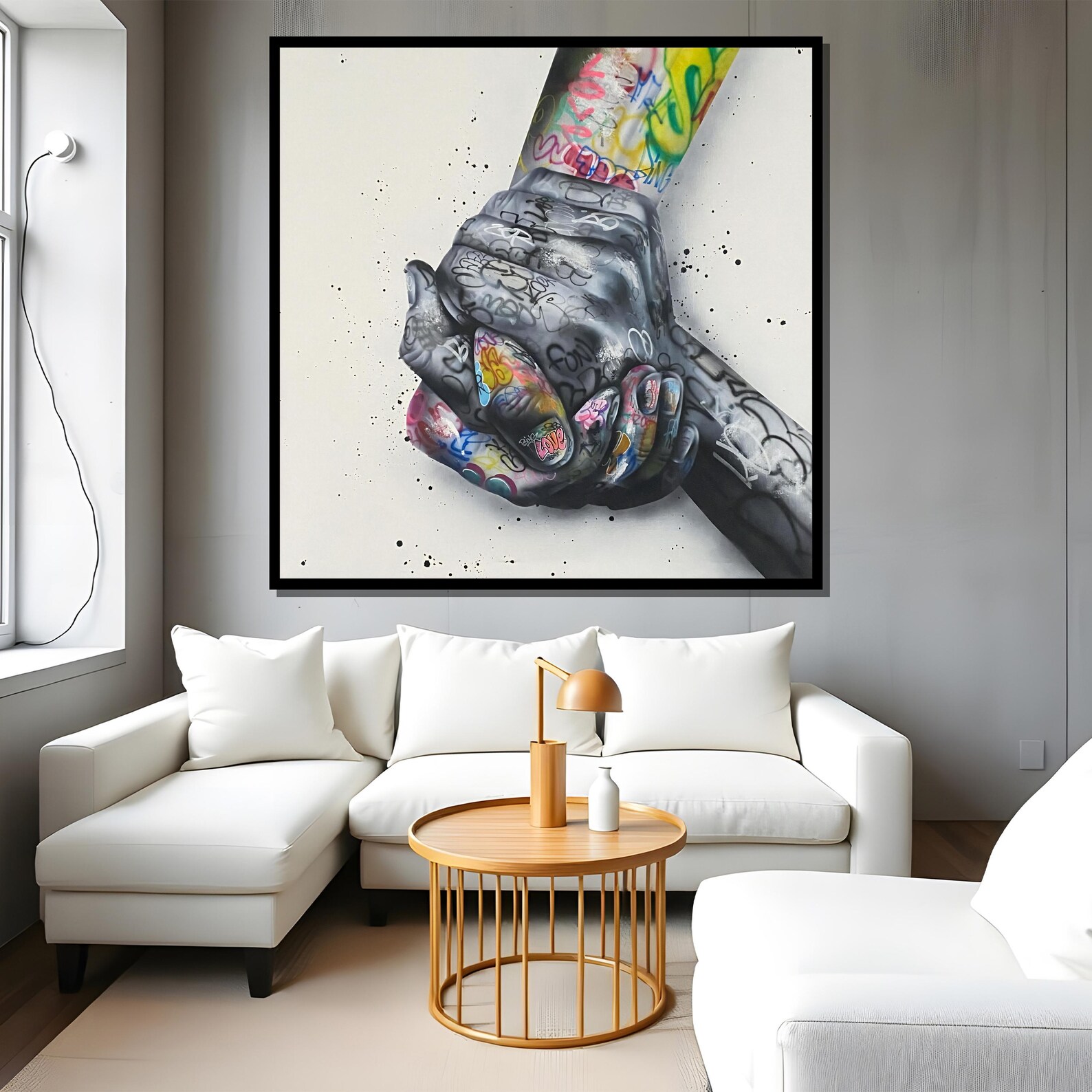 Graffiti Hands in Unity With Bold Street Art Expression - Modern Urban ...