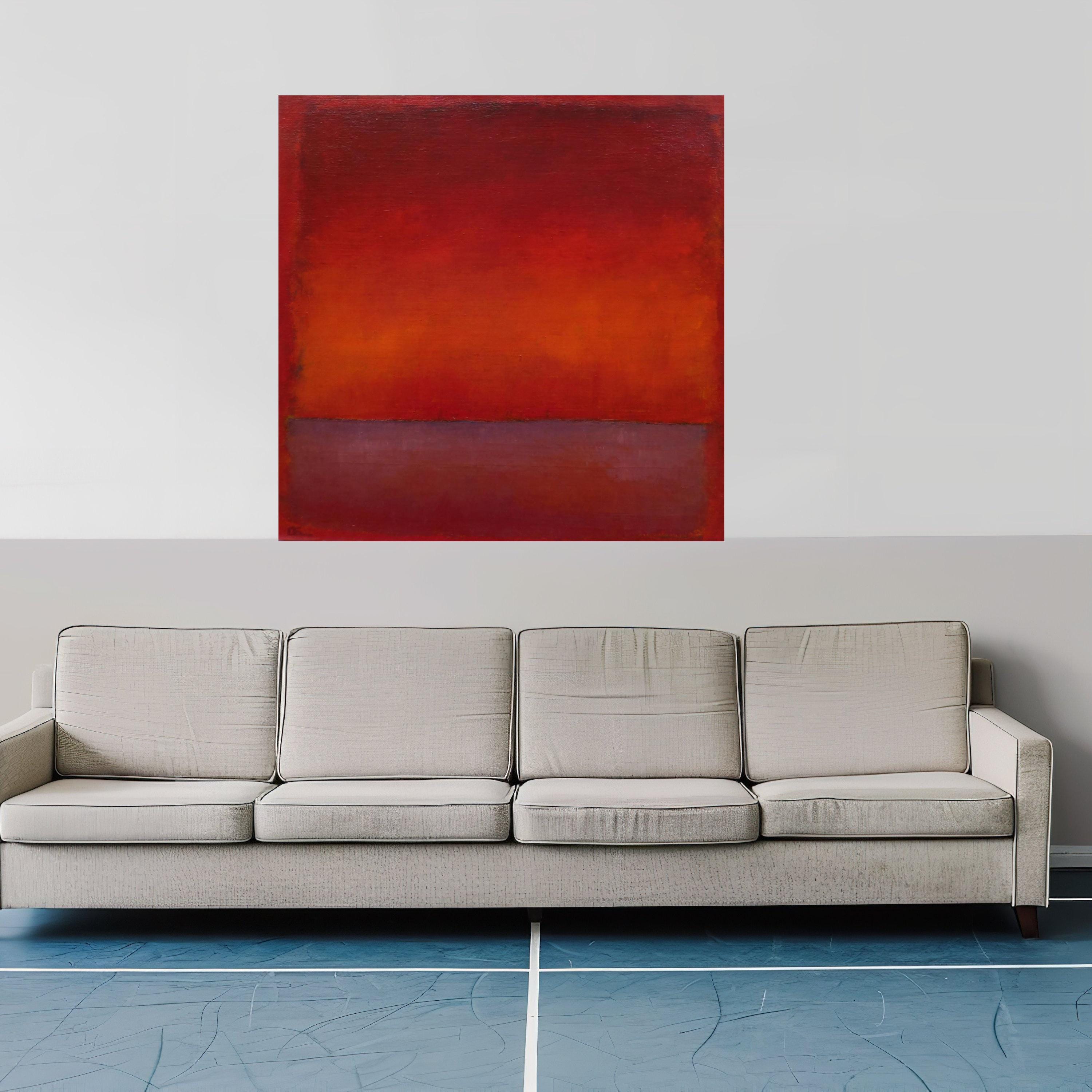 Mark Rothko Warm Gradient Canvas Wall Art,modern Red and Orange Color ...