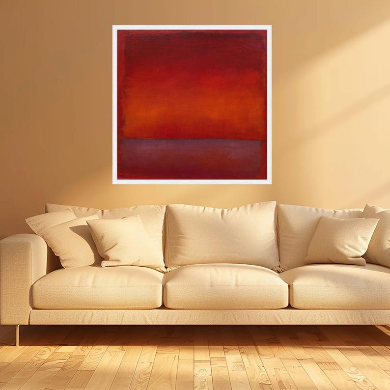 Mark Rothko Warm Gradient Canvas Wall Art,modern Red and Orange Color ...