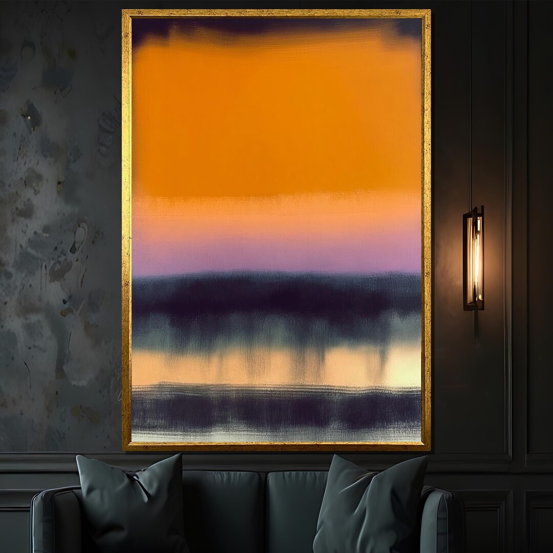 Mark Rothko Sunset Gradient Canvas Painting With Warm Orange, Soft ...