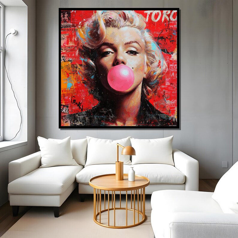 Marilyn Monroe Pop Art Canvas Print: Expressive Graffiti Collage - Etsy