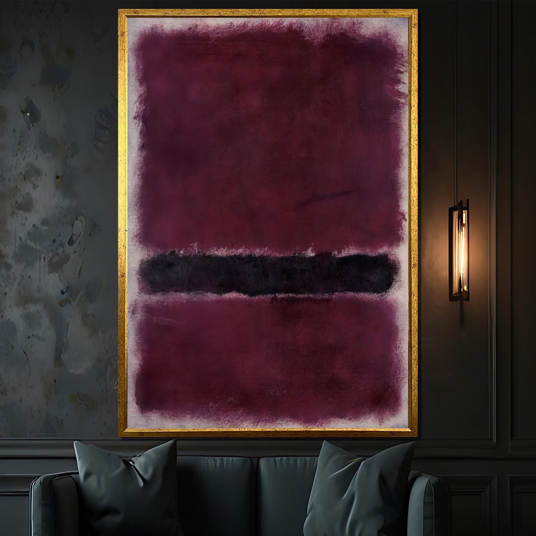 Deep Burgundy and Midnight Abstract Canvas Painting - by Mark Rothko's ...