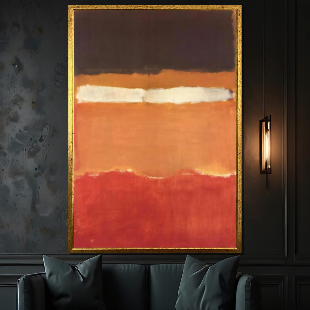 Mark Rothko Earthy Orange and Brown Abstract Canvas Painting - Warm and ...