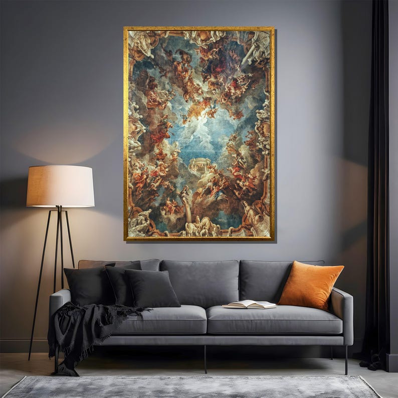 Baroque Ceiling Fresco With Divine Figures and Clouds – Majestic ...