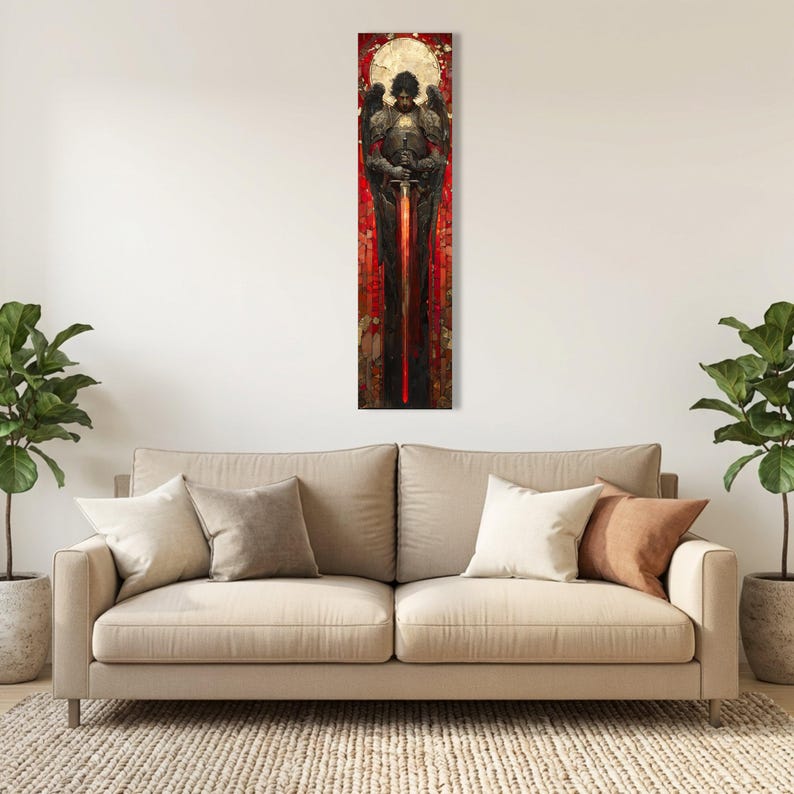 Dark Angel Warrior Canvas, Gothic Armor Wall Art, Fantasy Knight Sword ...